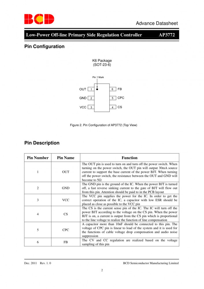 AP3772 datasheet page 2