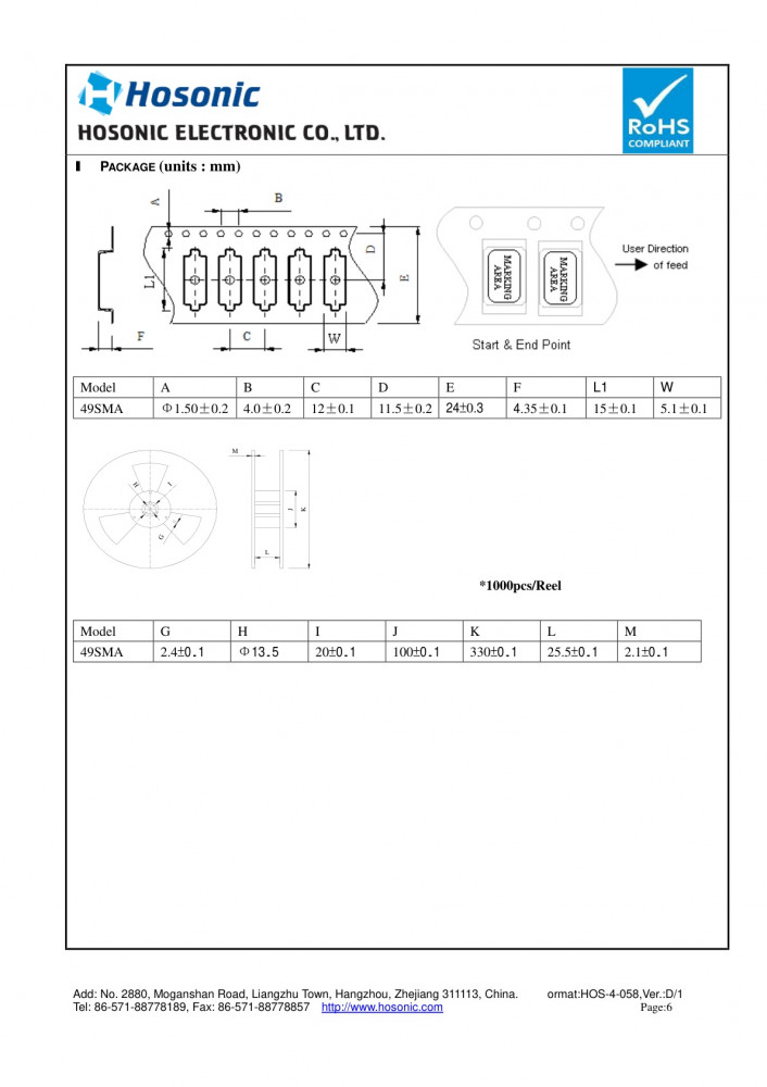 HOSONIC E49B8E000001AE specification page 6