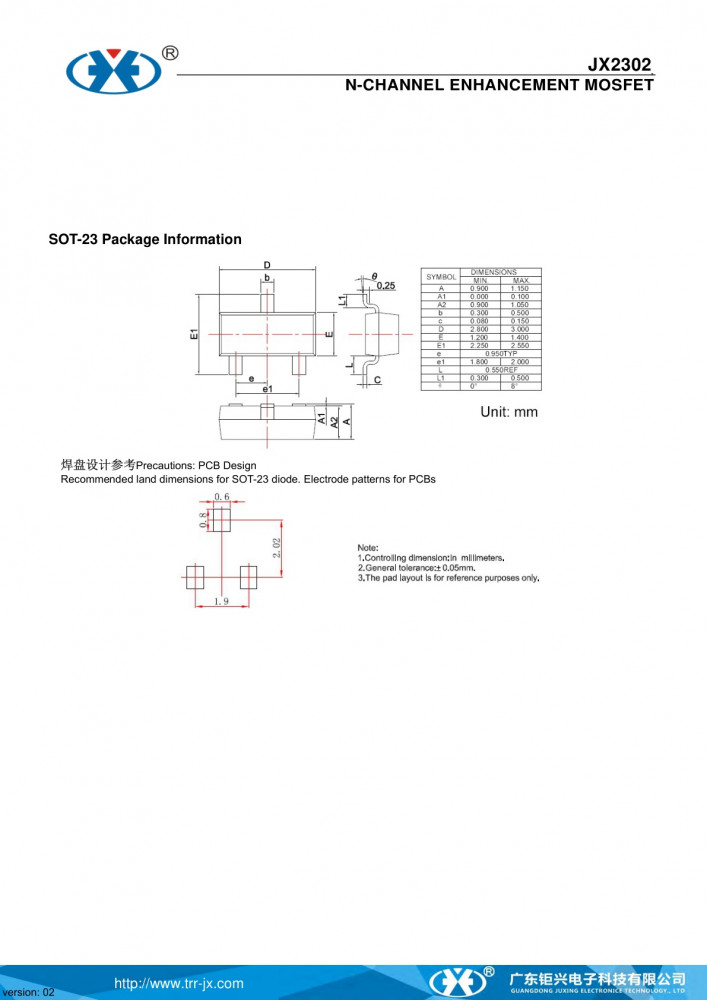 JUXING SI2302 datasheet page 3