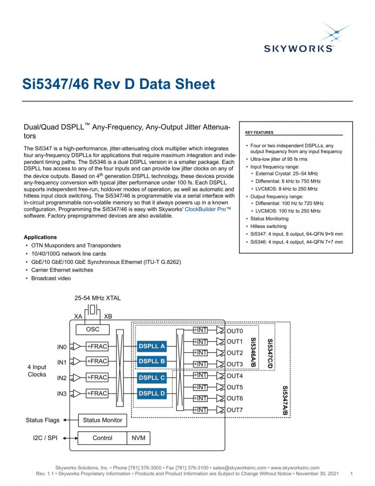 SI5346A-B05854-GMR datasheet page 1
