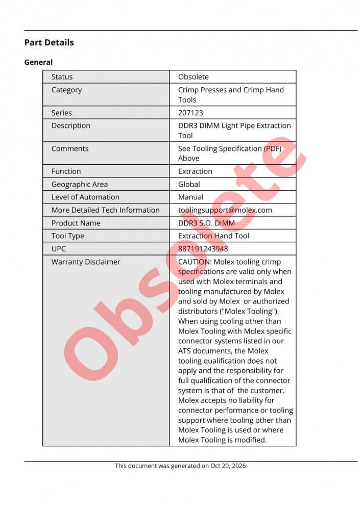Tooling specification document preview, page 2
