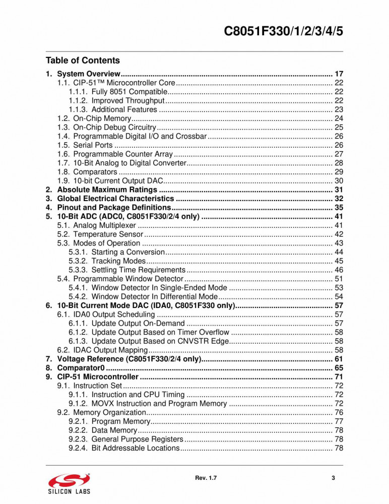 C8051F330 datasheet page 3