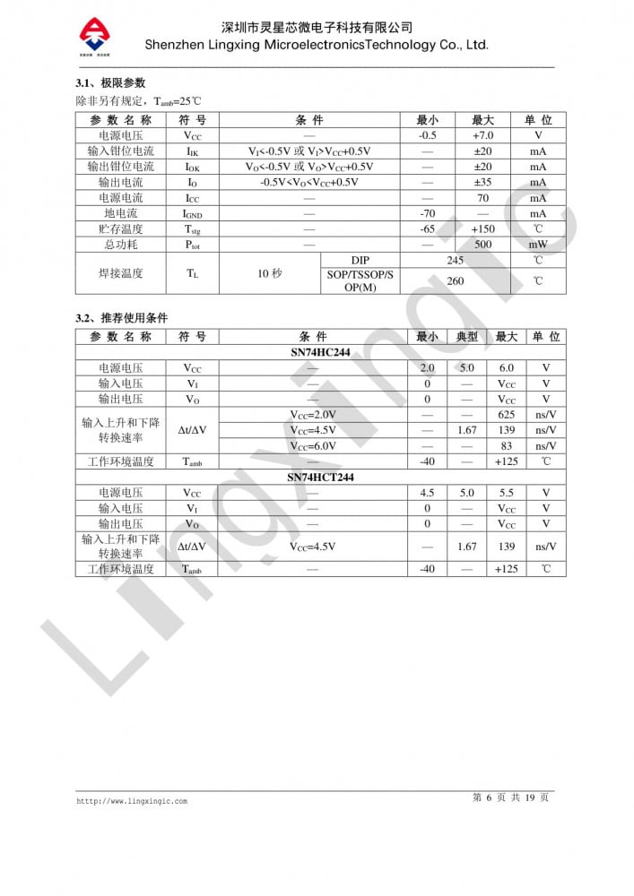 SN74HC244 datasheet page 6