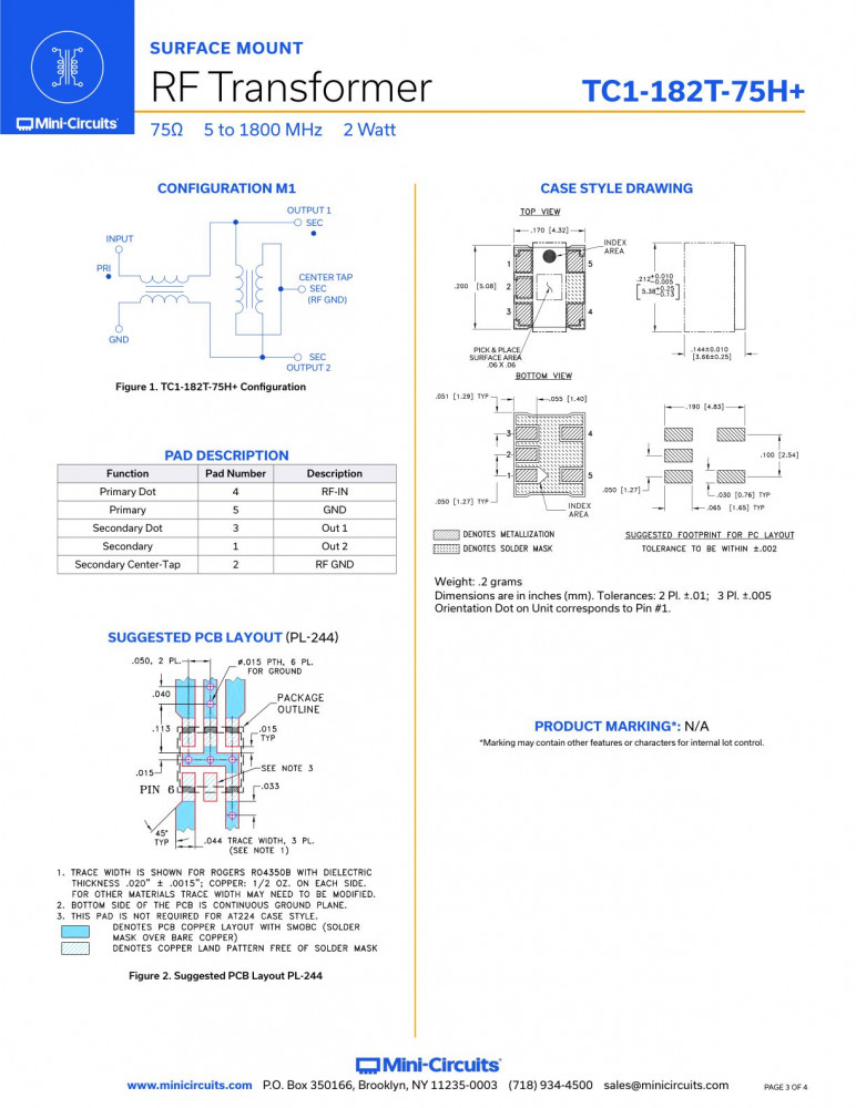 TC1-182T-75H+ technical document page 3