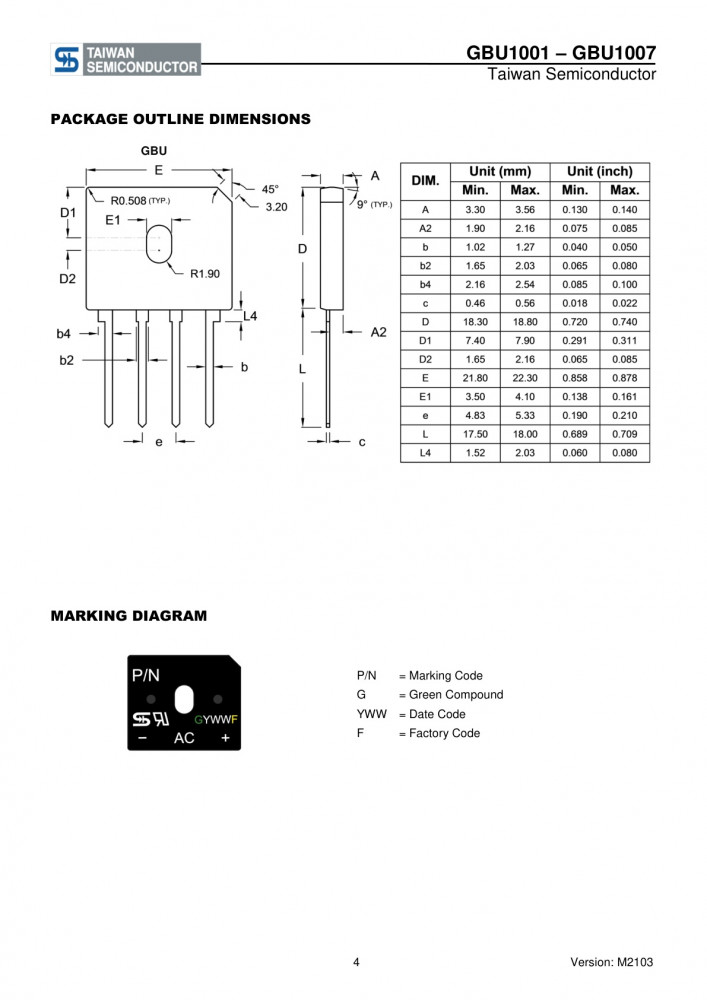 GBU1001 datasheet page 4