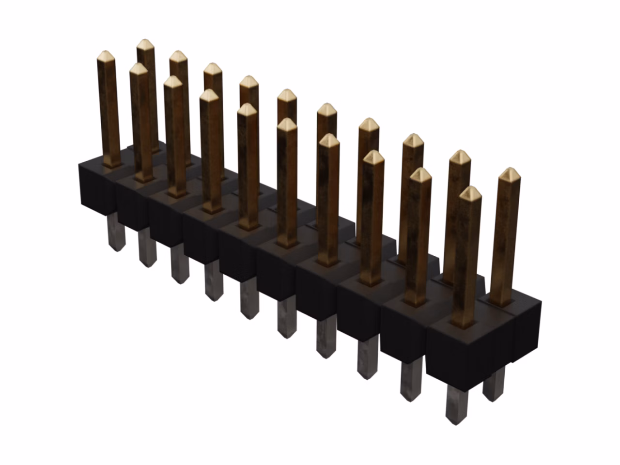 C-Grid Header, 2.54mm Pitch, Through Hole, Dual Row, Vertical, 20 Circuits, 0.38µm Gold (Au) Plating, Tray Packaging, Lead-Free for sale