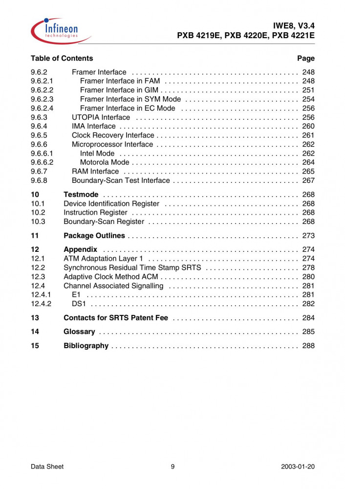 PXB4220E IWE8 datasheet page 9