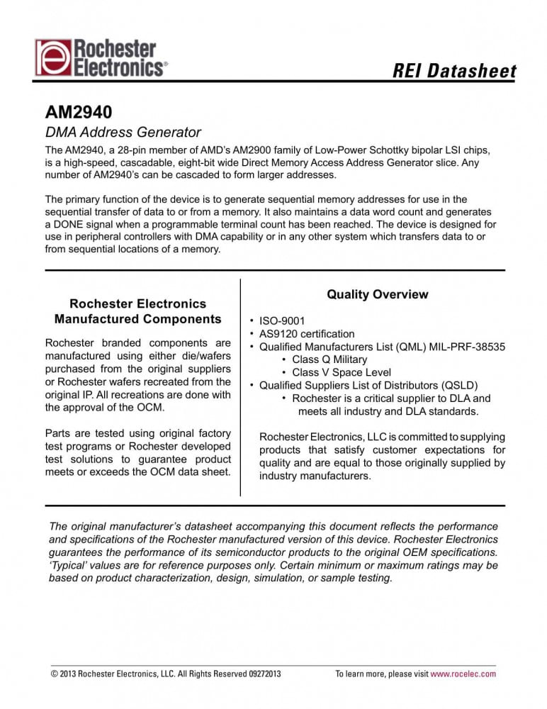 AM2940 datasheet page 1