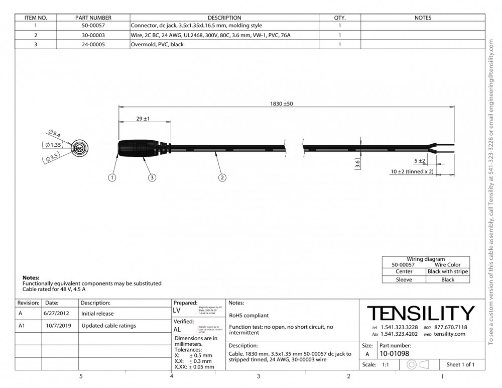 Technical drawing image for Tensility International model 10-01098