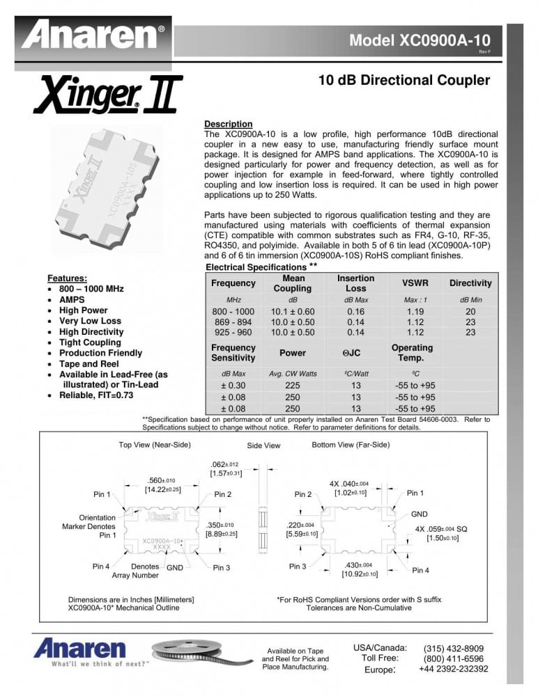 XC0900A-10S datasheet page 1