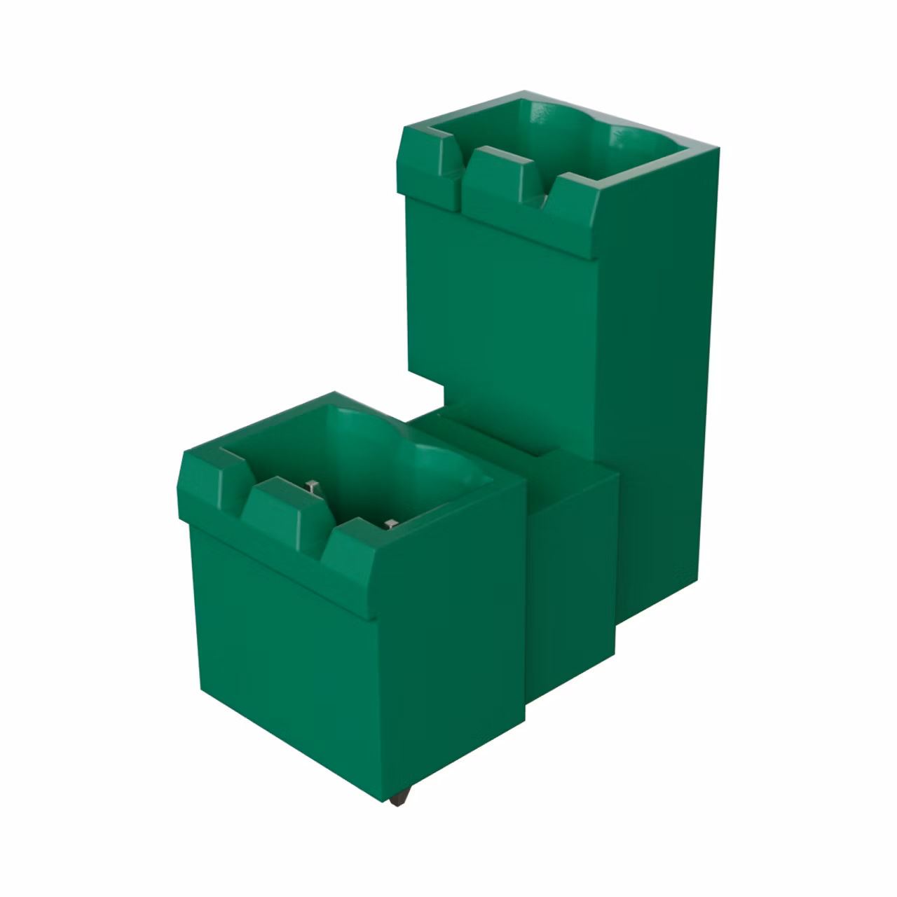 5.00mm Pitch Eurostyle Vertical Dual Level PCB Header, Closed Ends, Green Housing, 4 Circuits for sale