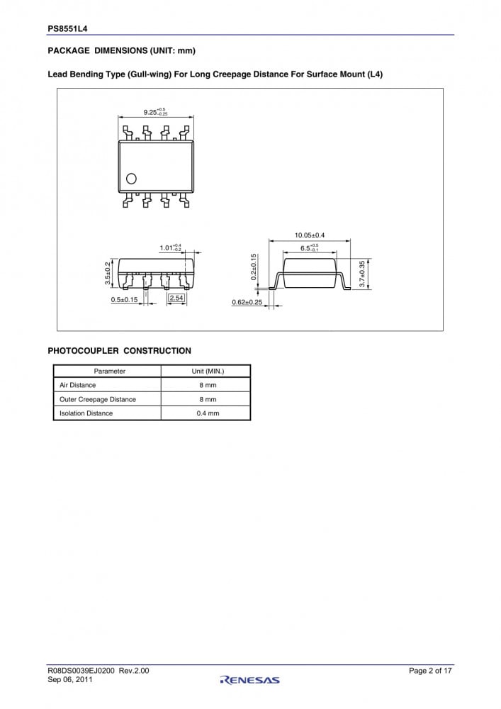 PS8551L4-V-E3-AX datasheet page 2