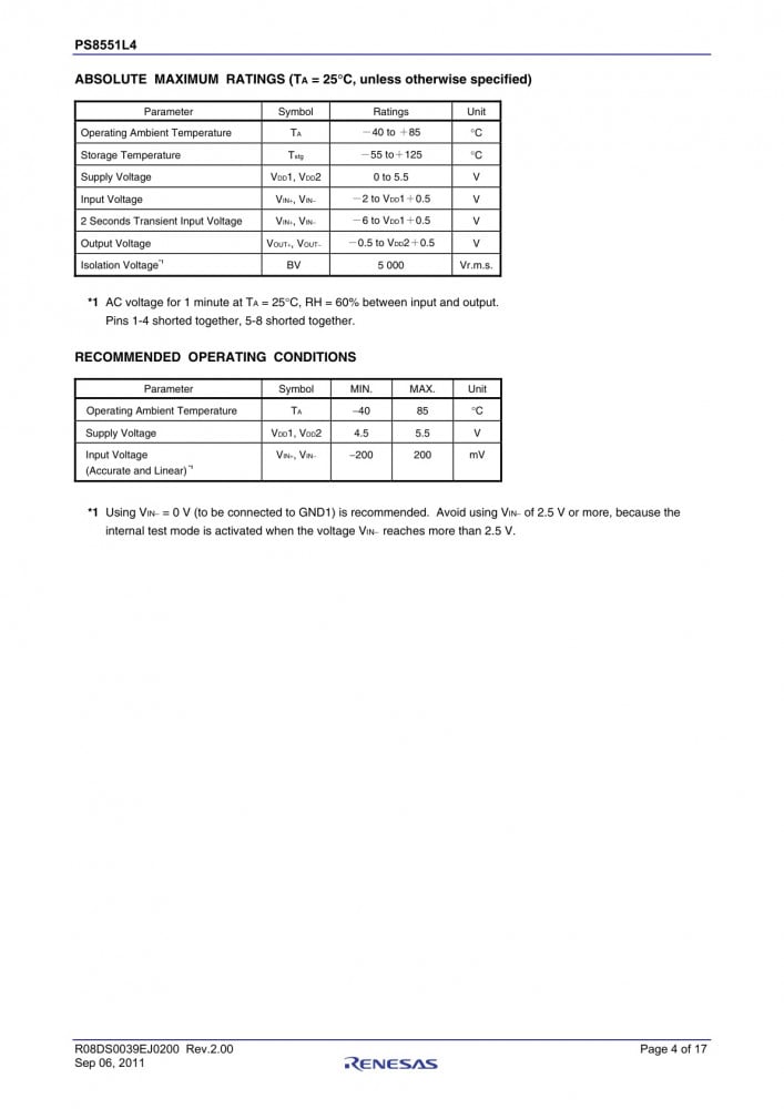 PS8551L4-V-E3-AX datasheet page 4