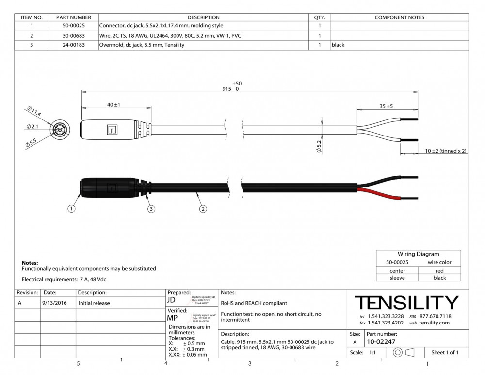 Technical drawing preview for Tensility International model 10-02247