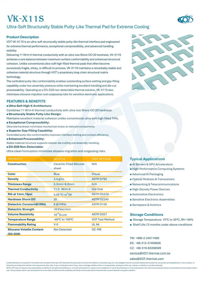 VK-X11S technical document page 1