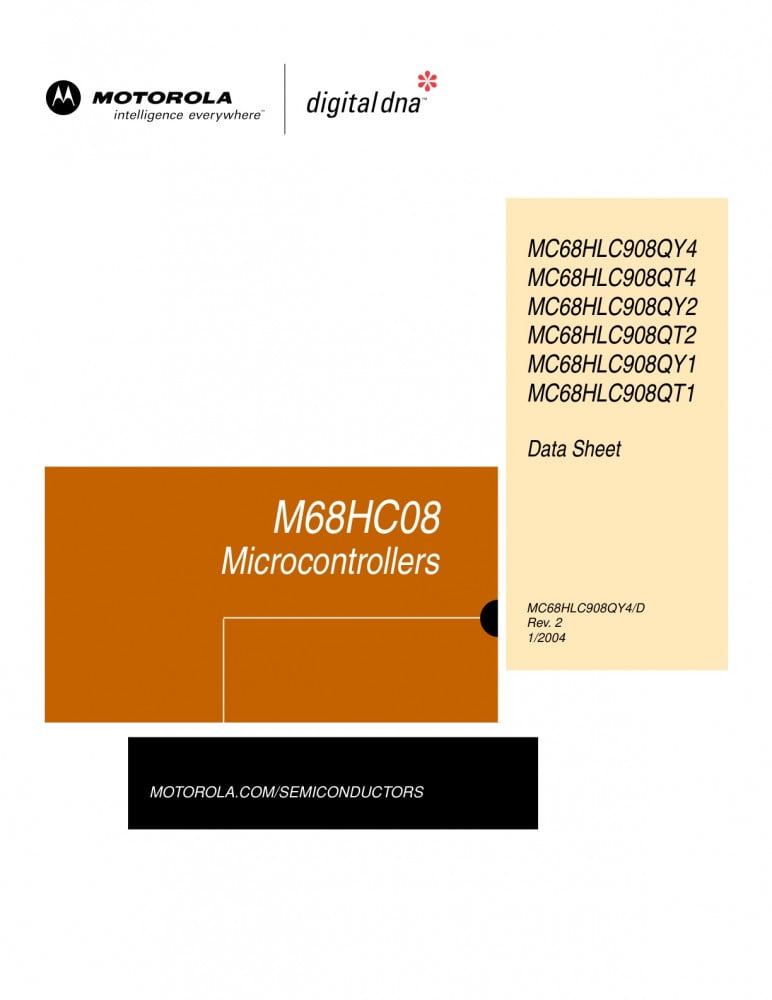 MC68HLC908QY QT datasheet page 1