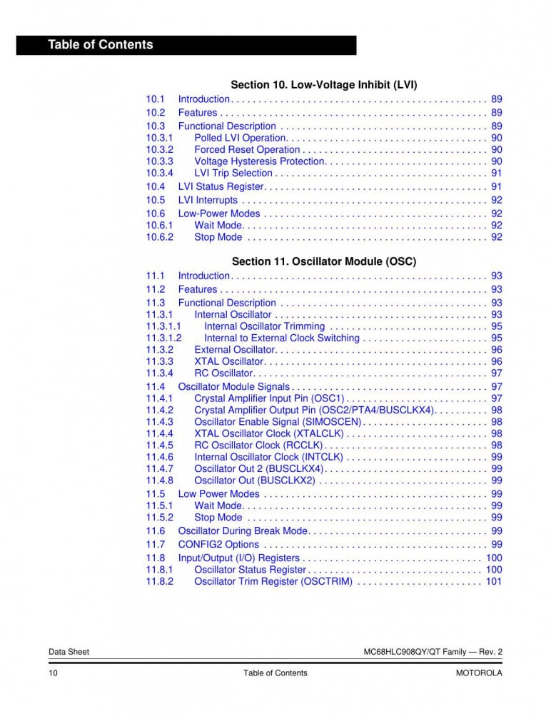 MC68HLC908QY QT datasheet page 10