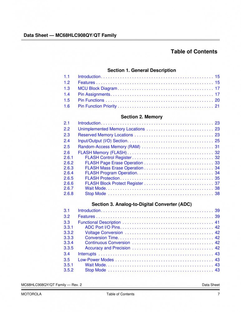 MC68HLC908QY QT datasheet page 7