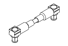 MCX Right-Angle Plug to MCX Right-Angle Plug on RG-316 Cable, 152.40mm Length, 50 Ohms