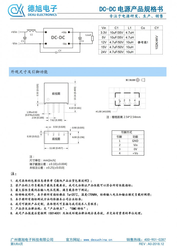 B0505S-1W technical document page 5