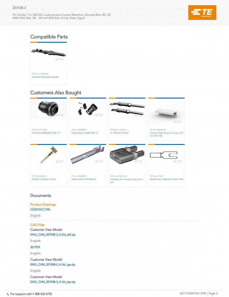 TE 207438-3 technical document page 3