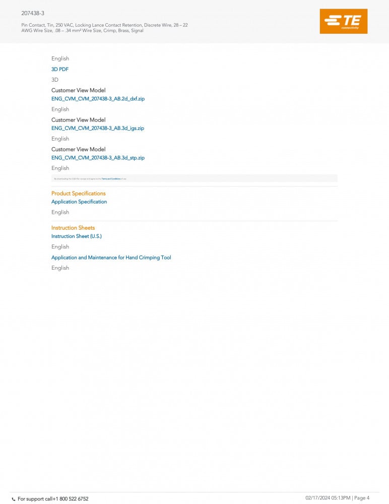 TE 207438-3 technical document page 4