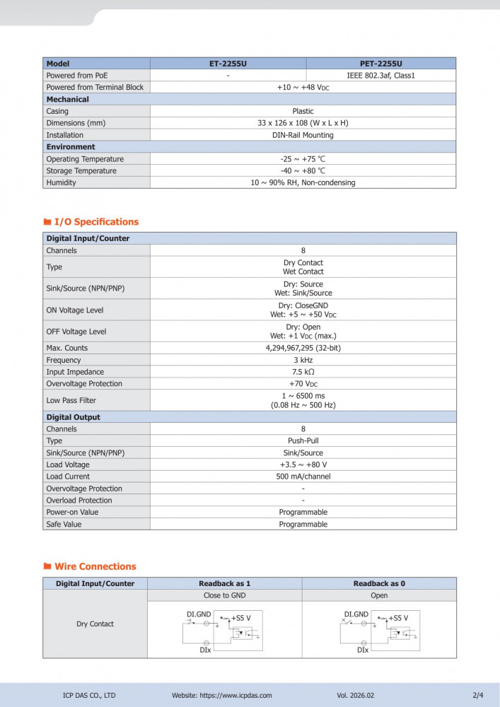 ET-2255U technical document page 2