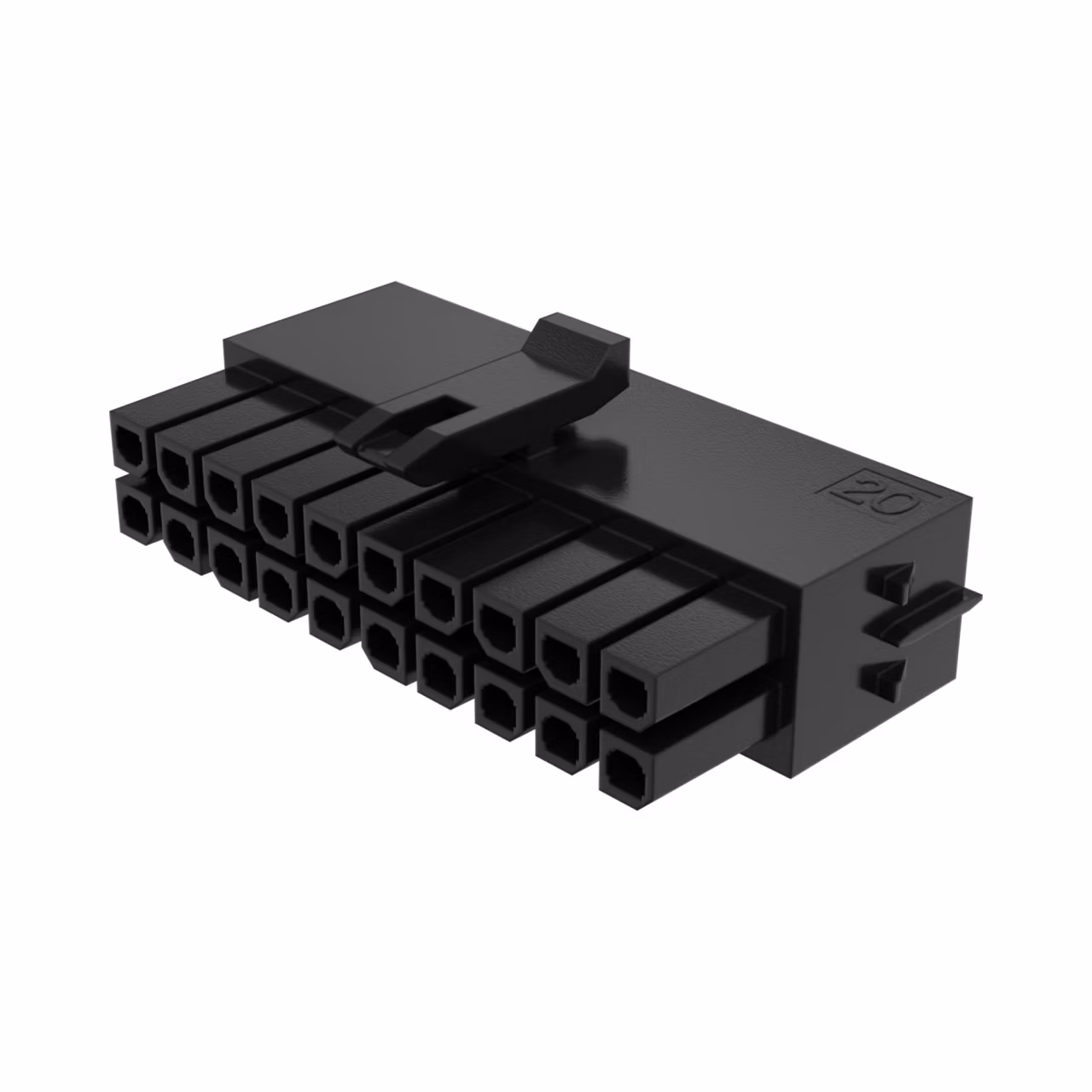 Micro-Fit+ Receptacle Housing, Dual Row, 20 Circuits, UL 94V-0, Glow-Wire Capable, Black for sale