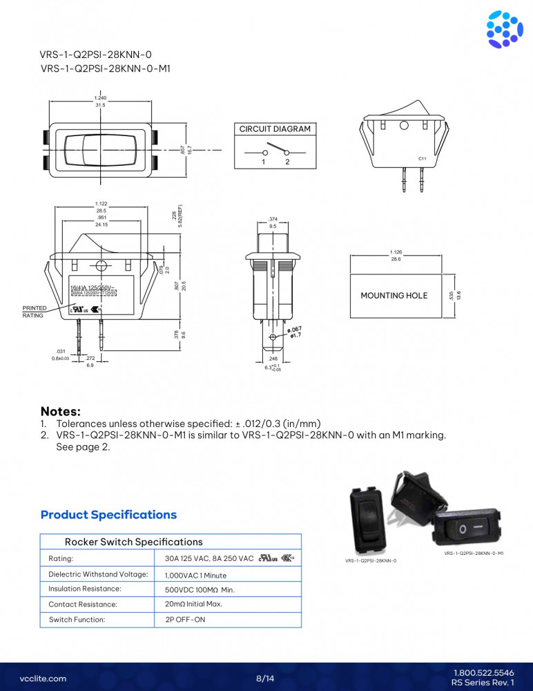 VCC RS Series document page 8