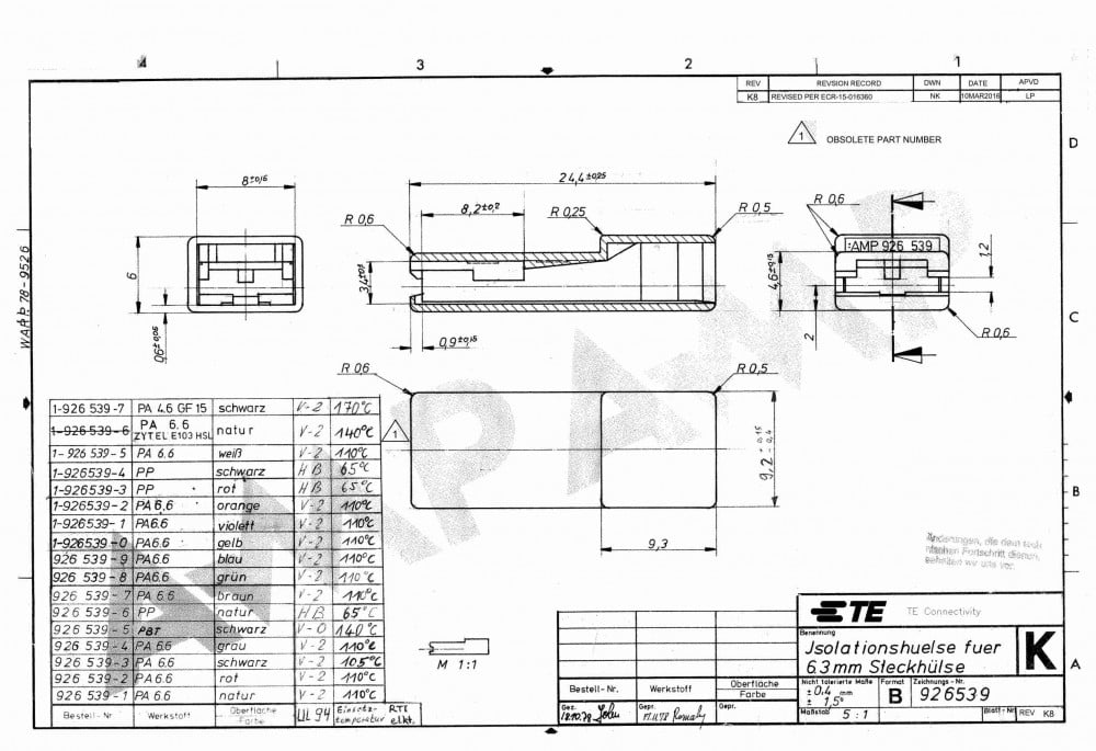 TE Connectivity 926539-1 technical document preview