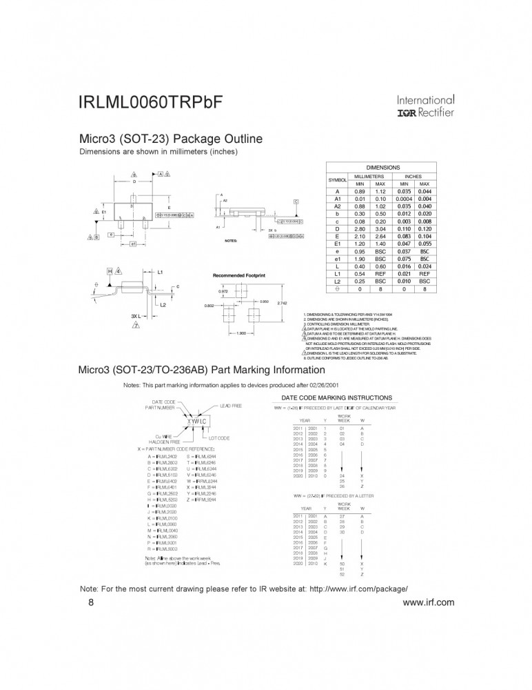 IRLML0060TRPBF datasheet page 8