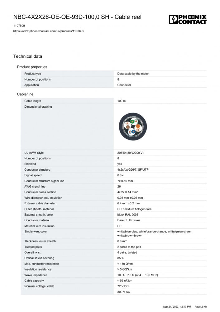 Phoenix Contact 1107609 technical document page 2