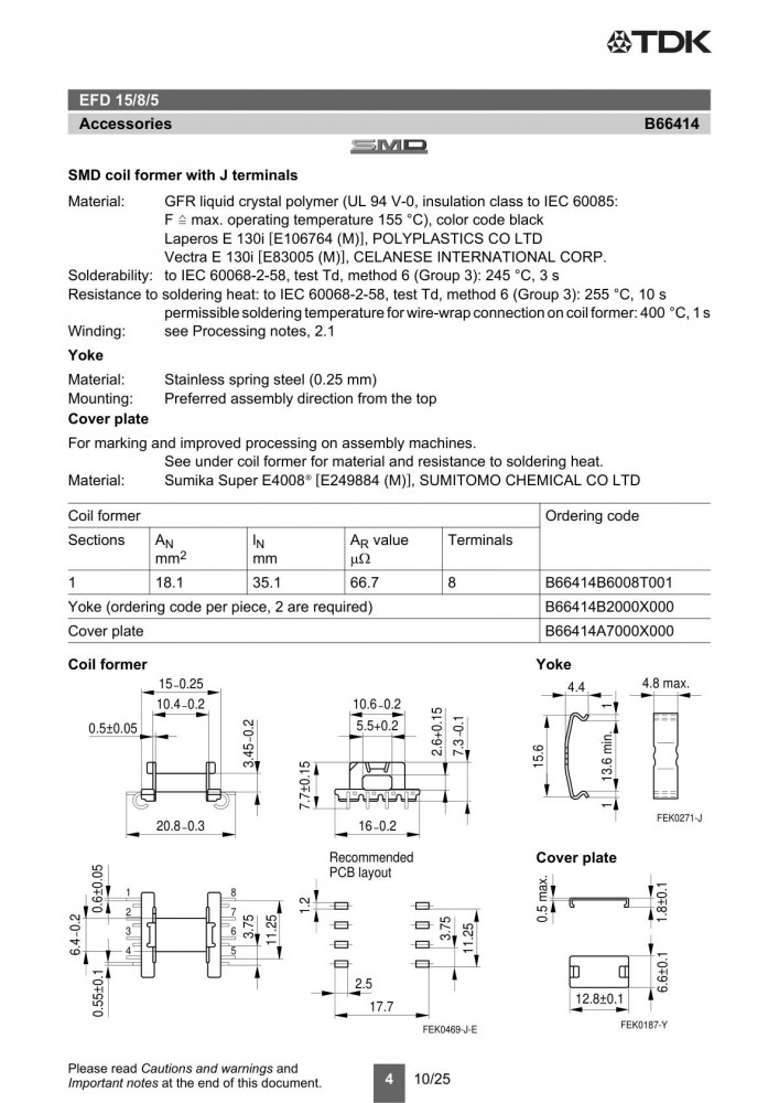 EFD 15/8/5 technical document page 4