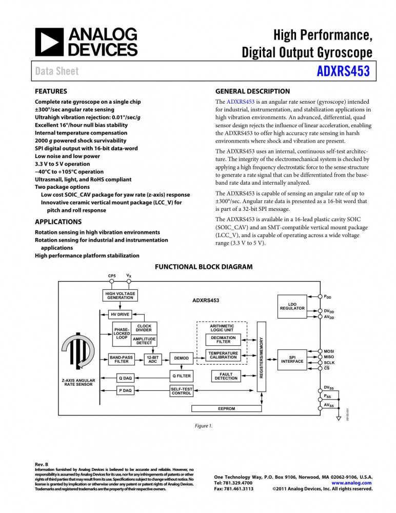 ADXRS453 datasheet page 1