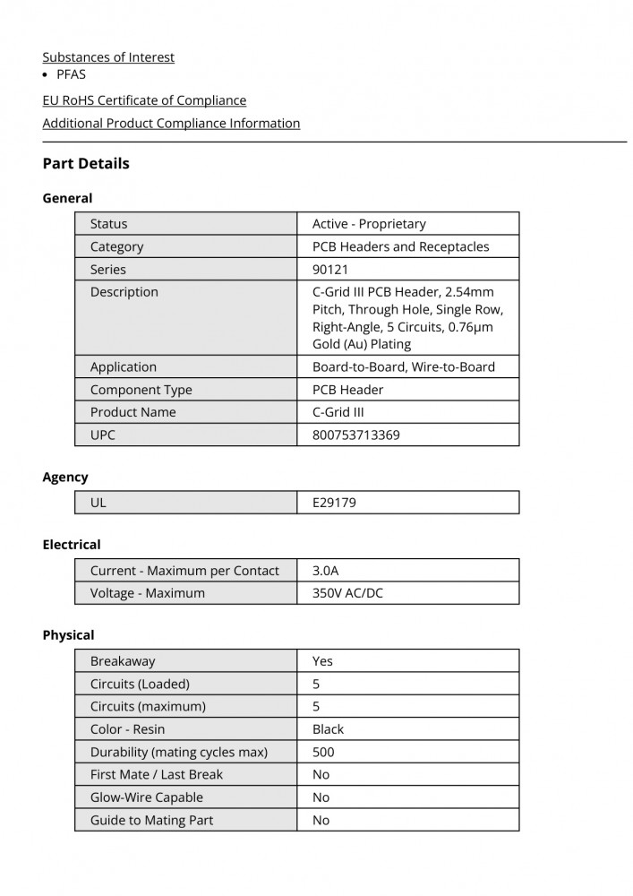MOLEX 901210925 technical document preview, page 2