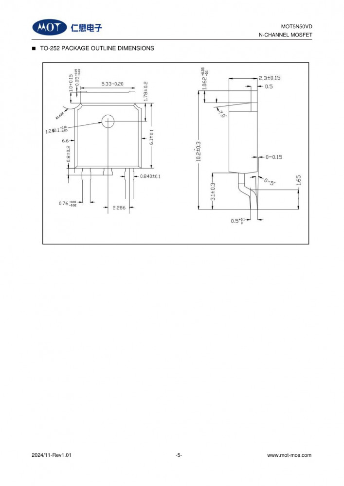 MOT5N50VD datasheet page 5