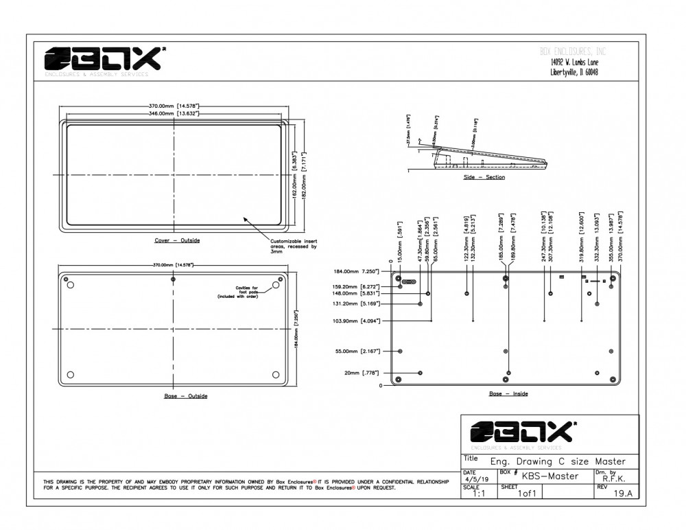 KBS enclosure technical drawing visual