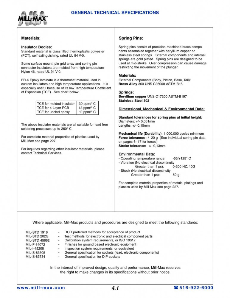 Mill-Max technical document page 5