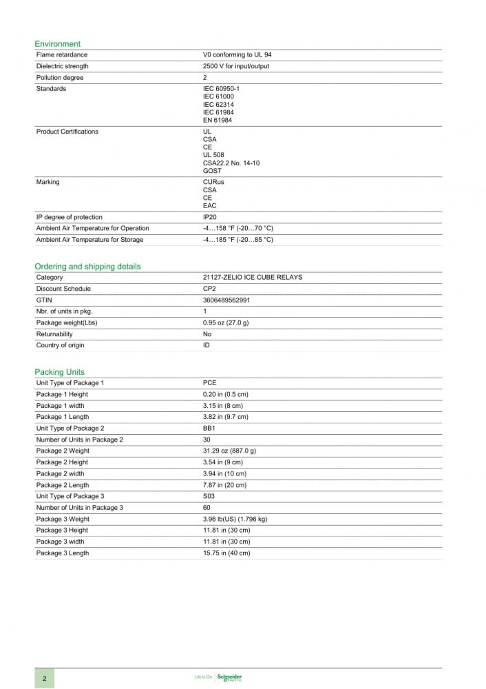 SSL1A12BDPV technical document page 2