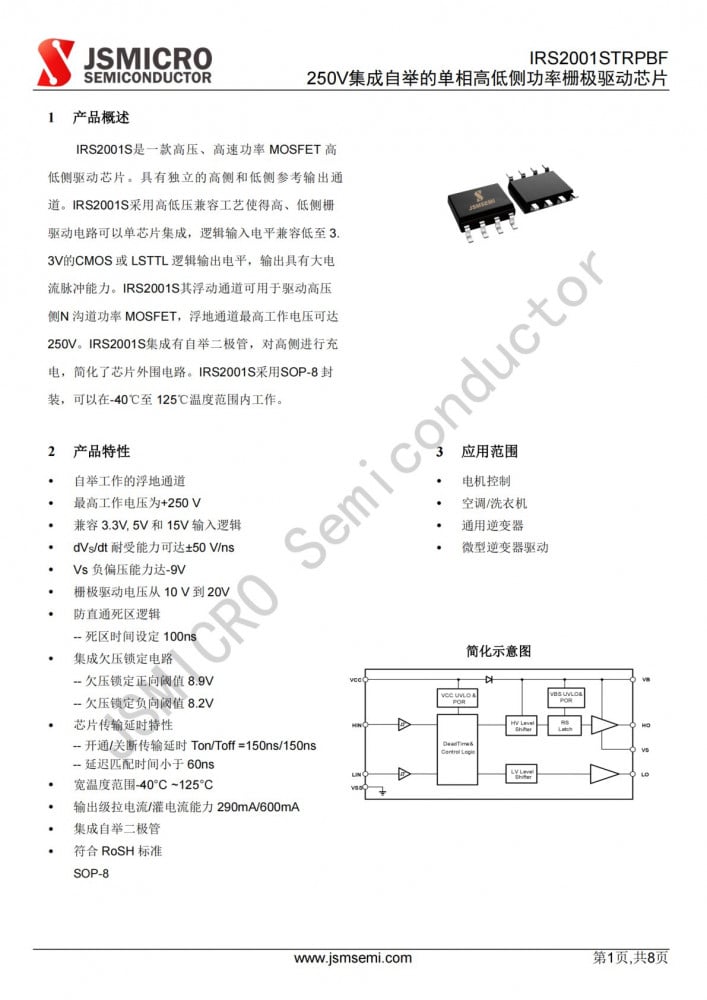 IRS2001STRPBF-JSM datasheet page 1