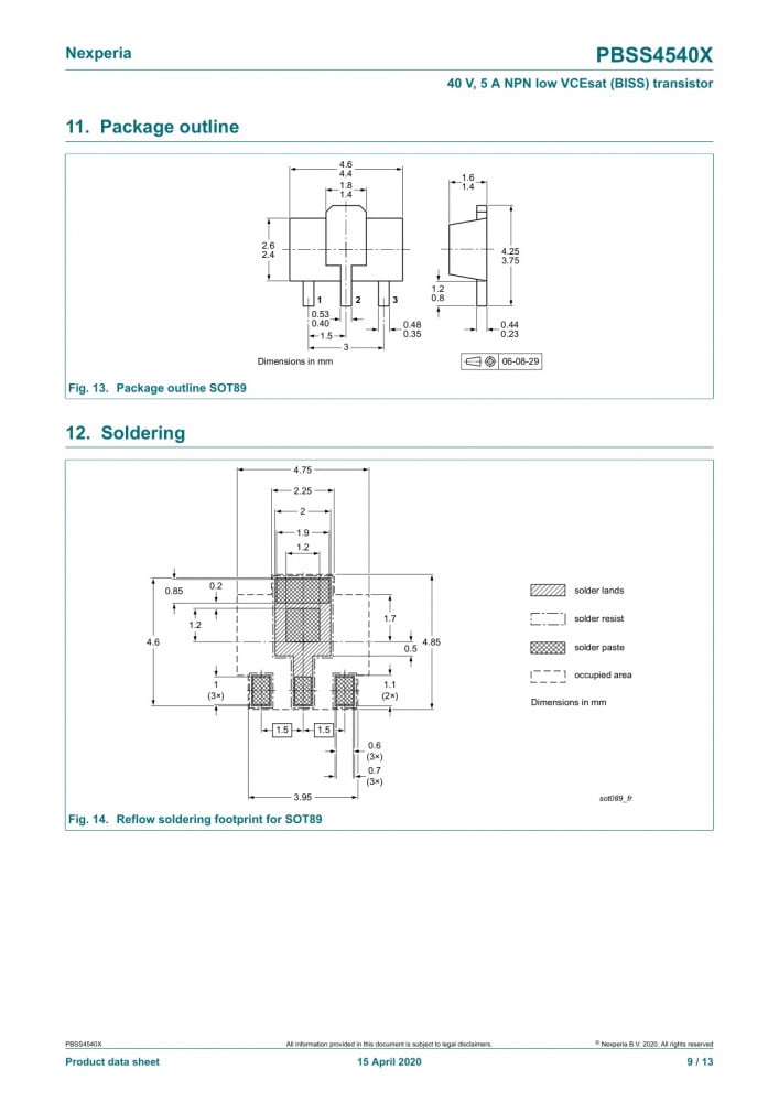 PBSS4540X datasheet page 9