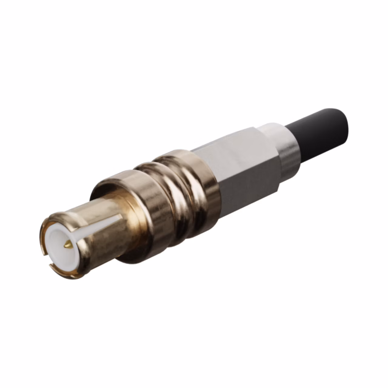 MCX Plug, Straight, Crimp, RG-174, RG-188 and RG-316 Cable, Die Cast Body, Nickel (Ni) Plated, 50 Ohms for sale