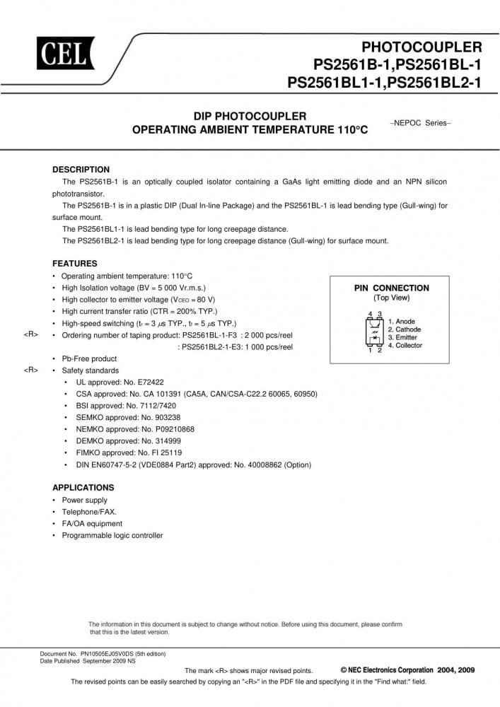 PS2561BL-1-F3-Q-A datasheet page 1