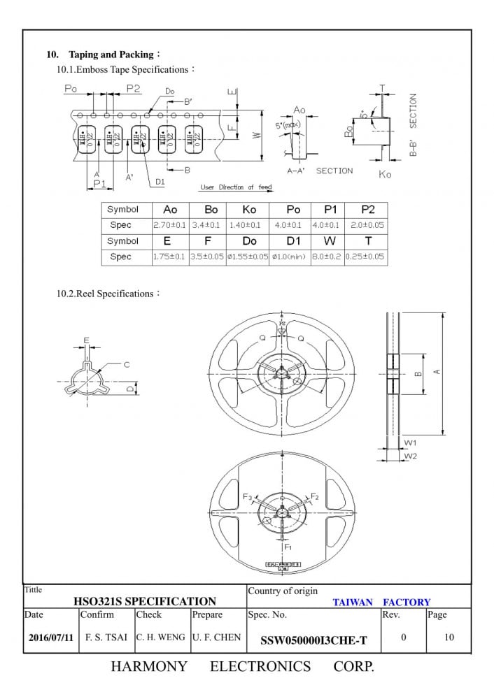 HSO321S specification page 10