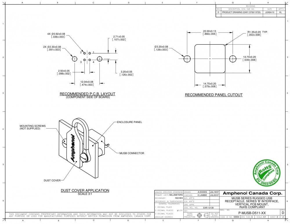 Amphenol MUSB-D511-00 product drawing page 2