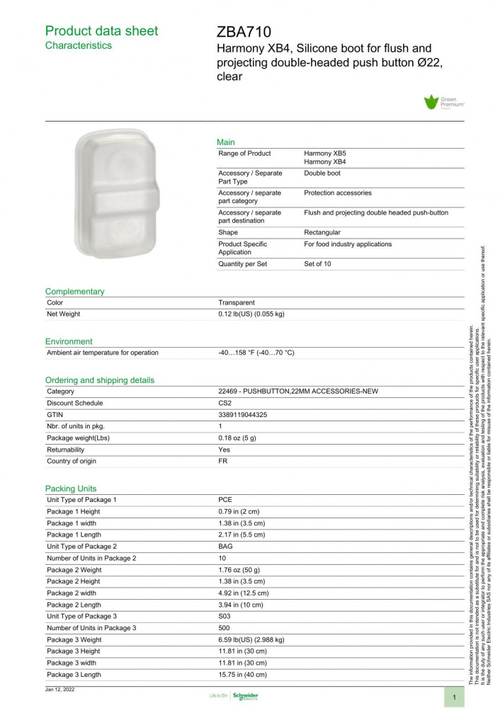 ZBA710 technical document page 1