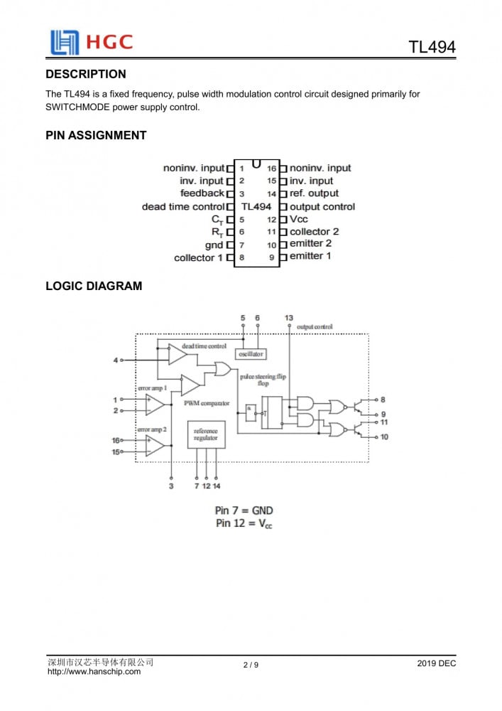 TL494CPWRG datasheet page 2