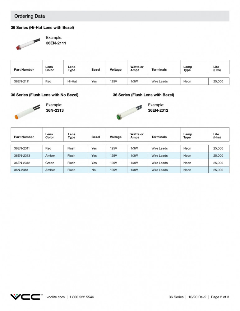 VCC 36 Series datasheet page 2