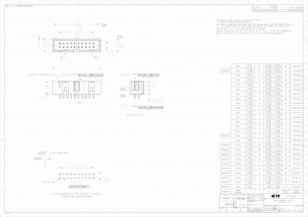 TE Connectivity 2-1761603-5 controlled drawing