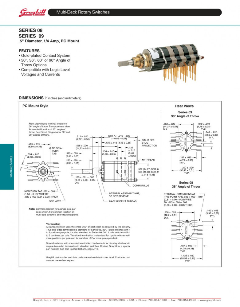Grayhill Series 08 and 09 datasheet page 3